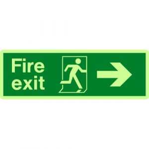 Photoluminescent Fire Exit Right Arrow Sign 450mm x 150mm PL2 Rigid ...
