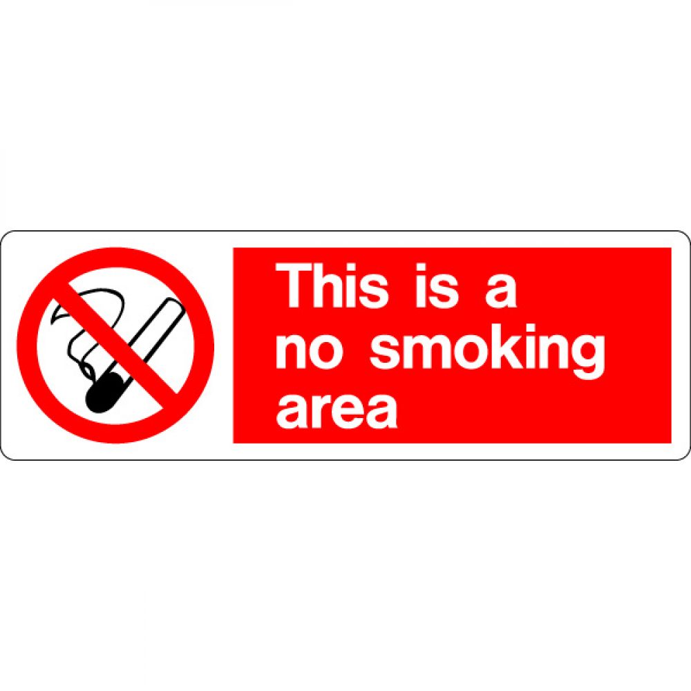 A5 No Smoking Symbol Sign 1mm PVC - Display Signs