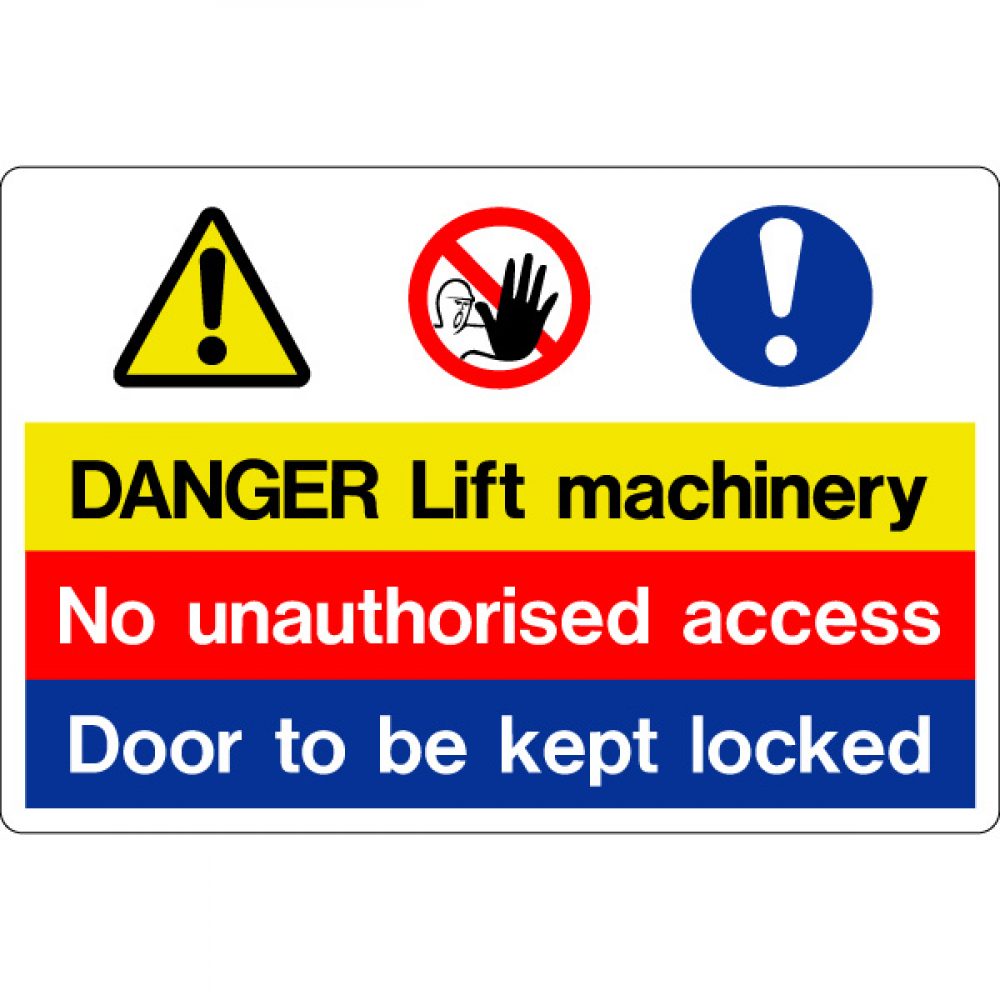 Danger Lift Machinery Sign 300mm x 200mm B13 Vinyl - Display Signs