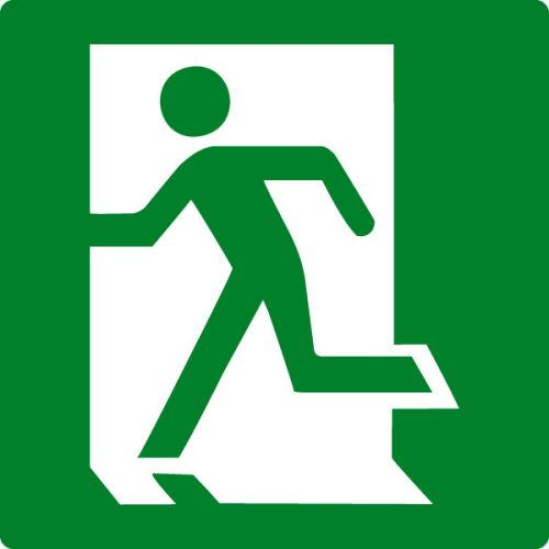 Running Man Left Sign 200mm x 200mm C2 Vinyl - Display Signs