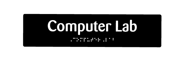 EB113 Computer Lab Braille & Tactile Sign - Display Signs