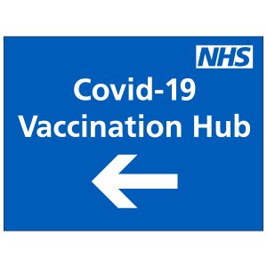 SD064 Vaccination Hub Left Arrow Sign - Display Signs